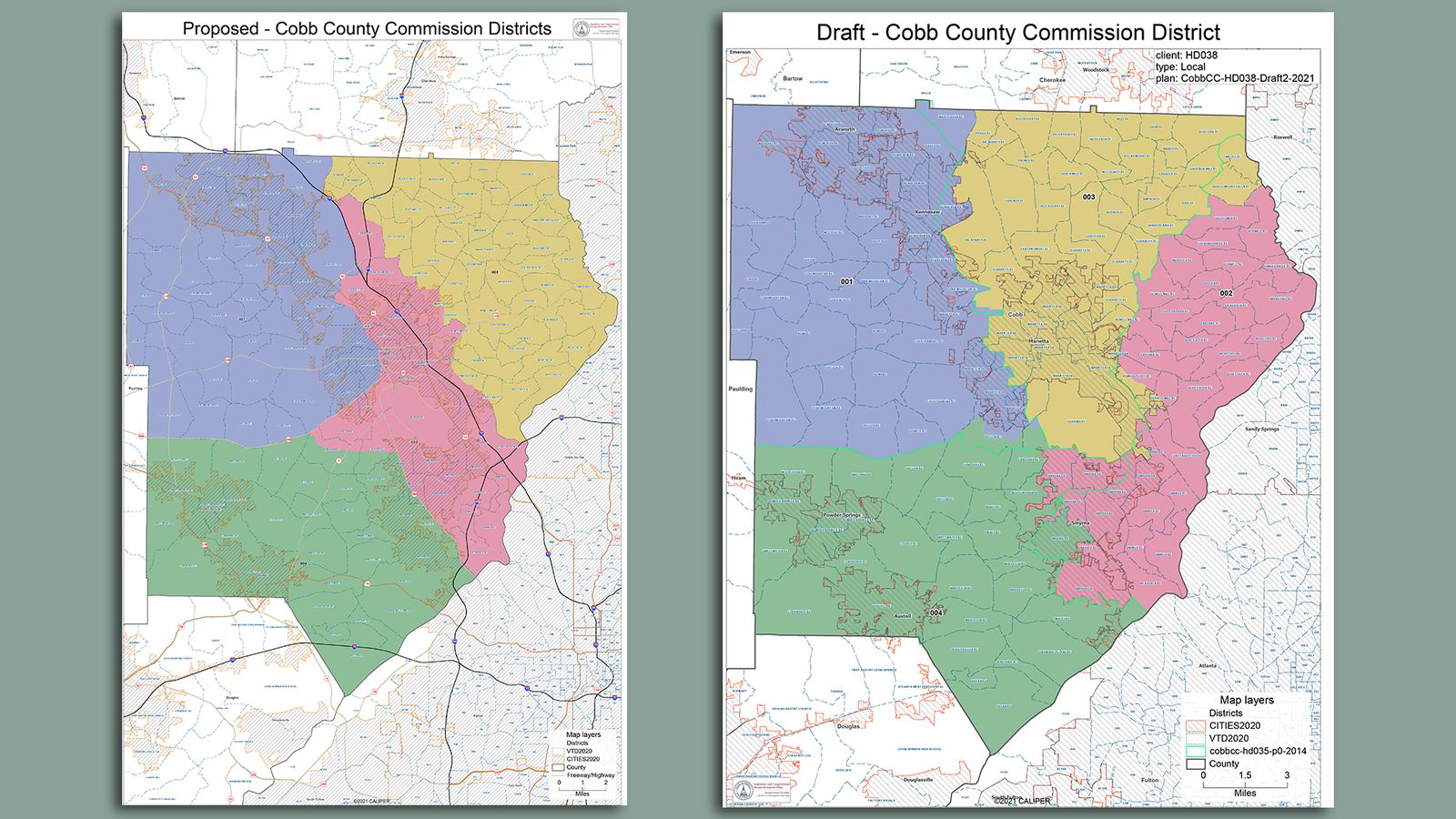 Proposed map puts Cobb commissioners into same district - Axios Atlanta
