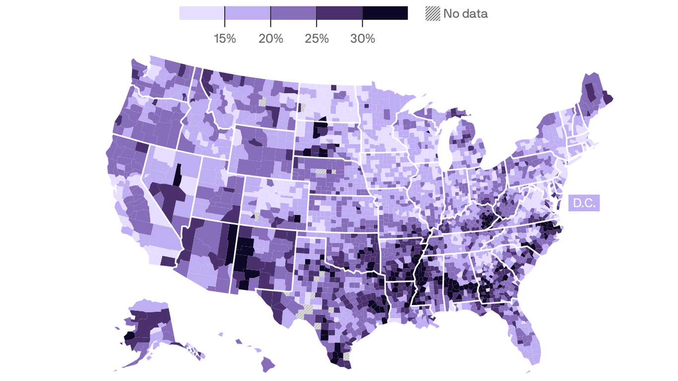 Childhood food insecurity across America, mapped