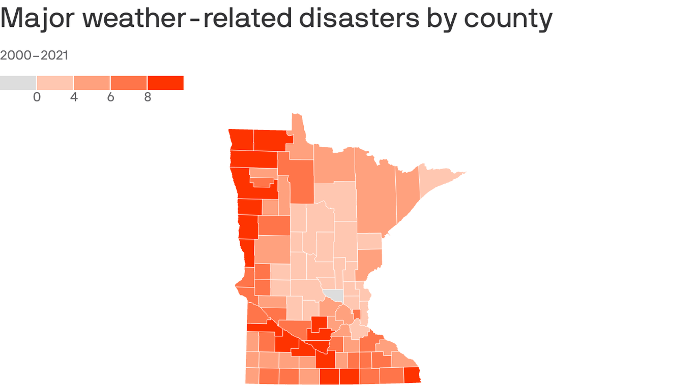 Minnesota's major weather-related disasters, mapped - Axios Twin Cities