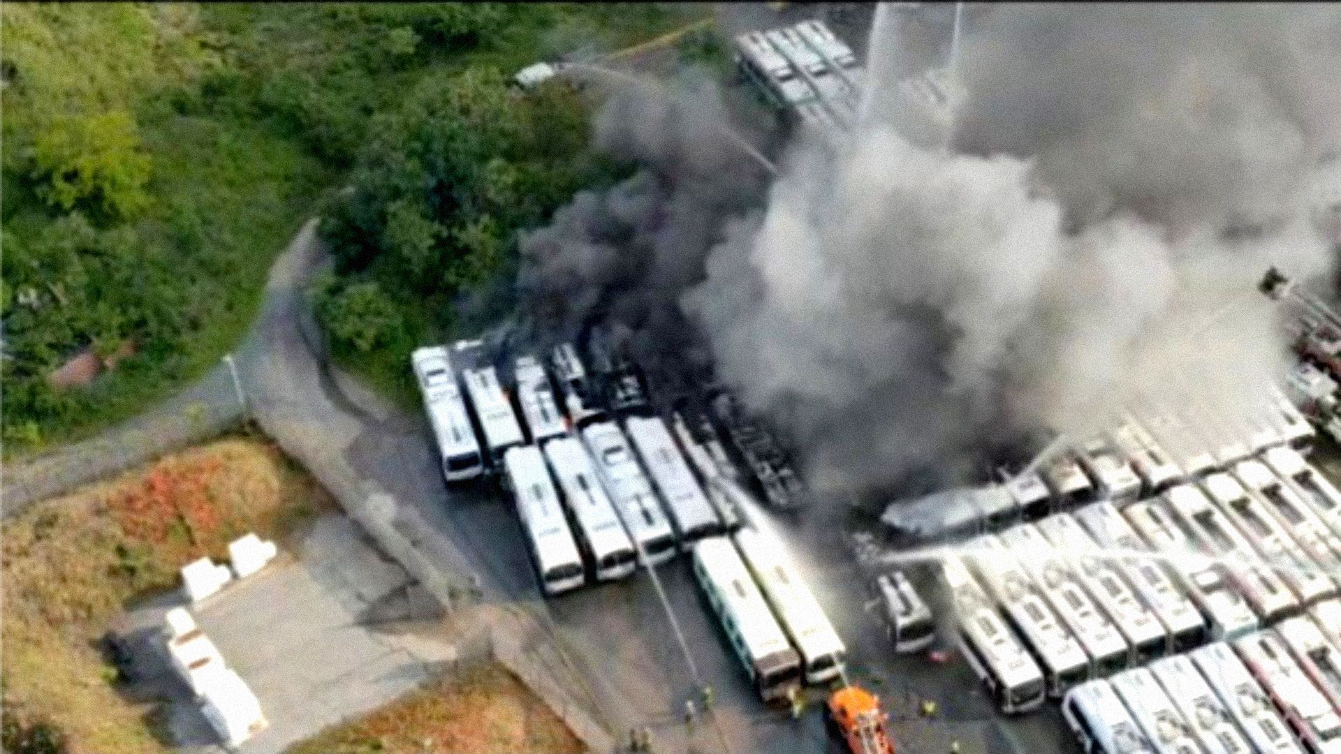 North Philly fire damages dozens of decommissioned SEPTA buses - Axios ...