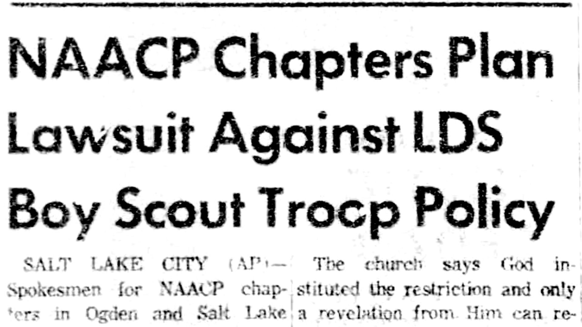 When the NAACP sued the Boy Scouts over the Mormon race ban - Axios Salt Lake City