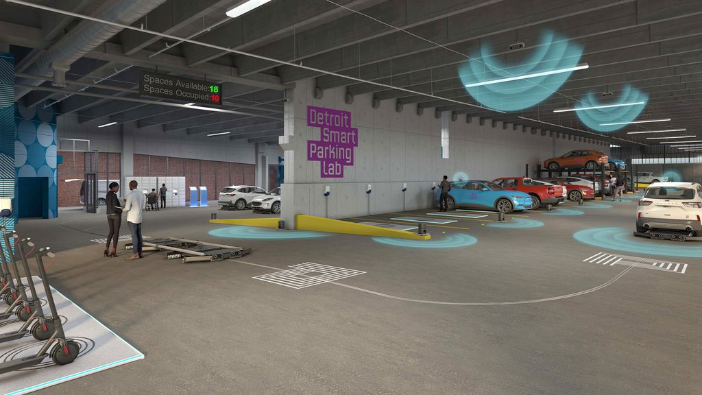 A Detroit garage is testing out high-tech parking solutions