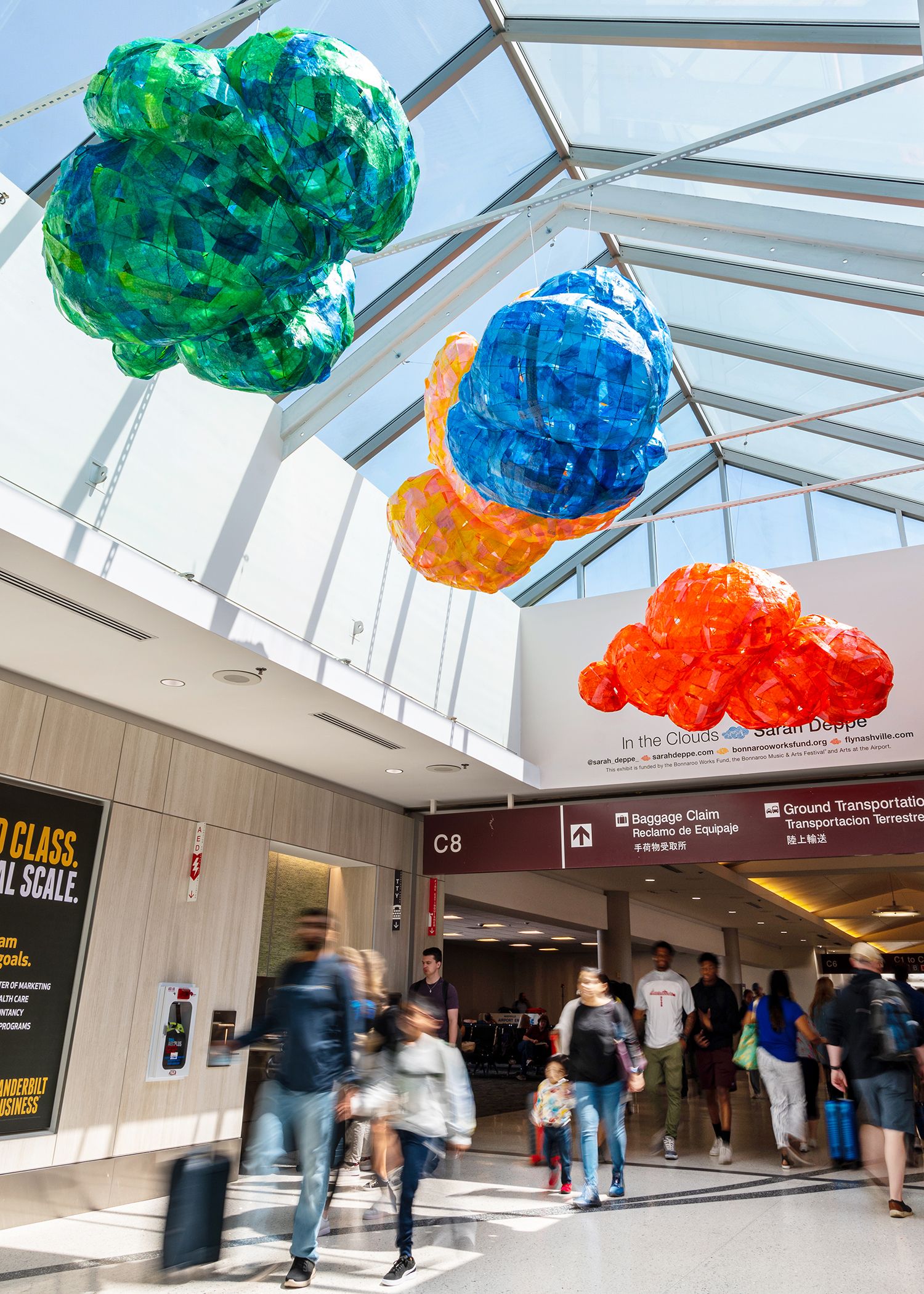 New Bonnaroo-themed skylight art displayed at the Nashville airport ...