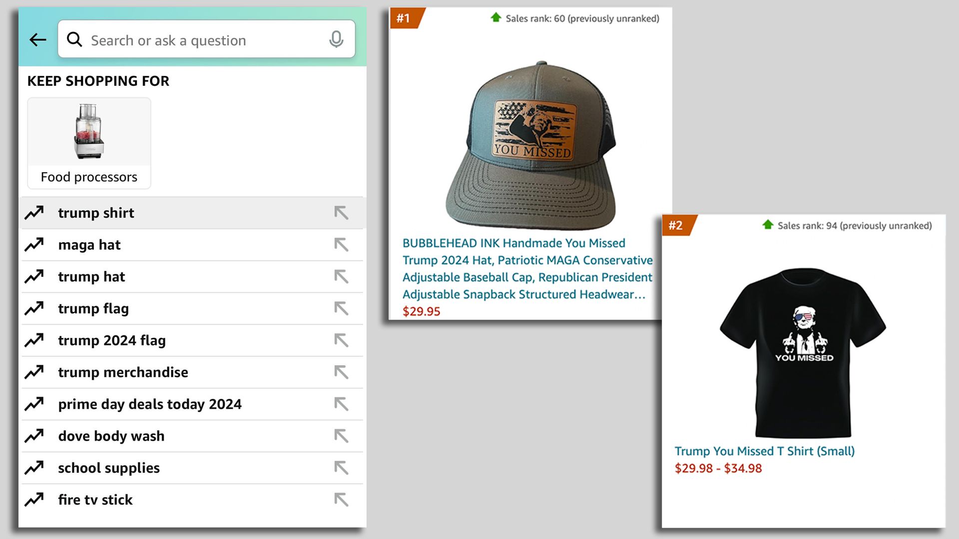 Trump shooting t-shirt sales on Amazon surge