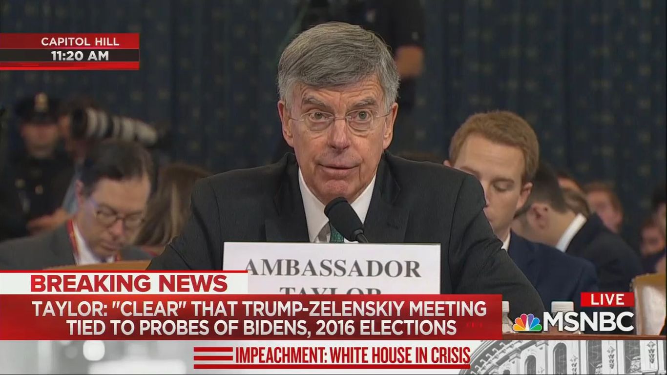 Bill Taylor testifies that staffer overheard Trump discuss "the ...