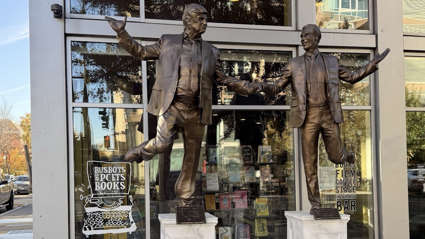 Trump, Epstein statue returns to DC after emails released