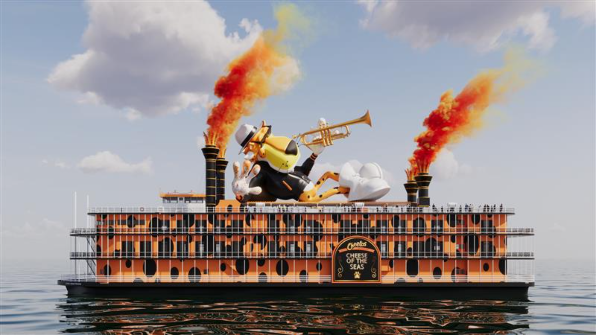 Giant Cheetos boat cruises through New Orleans for Super Bowl - Axios ...