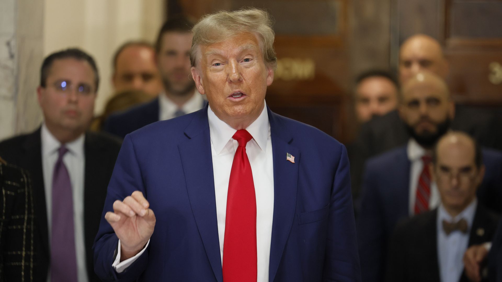 Trump falsely claims New York charged him millions to appeal fraud case