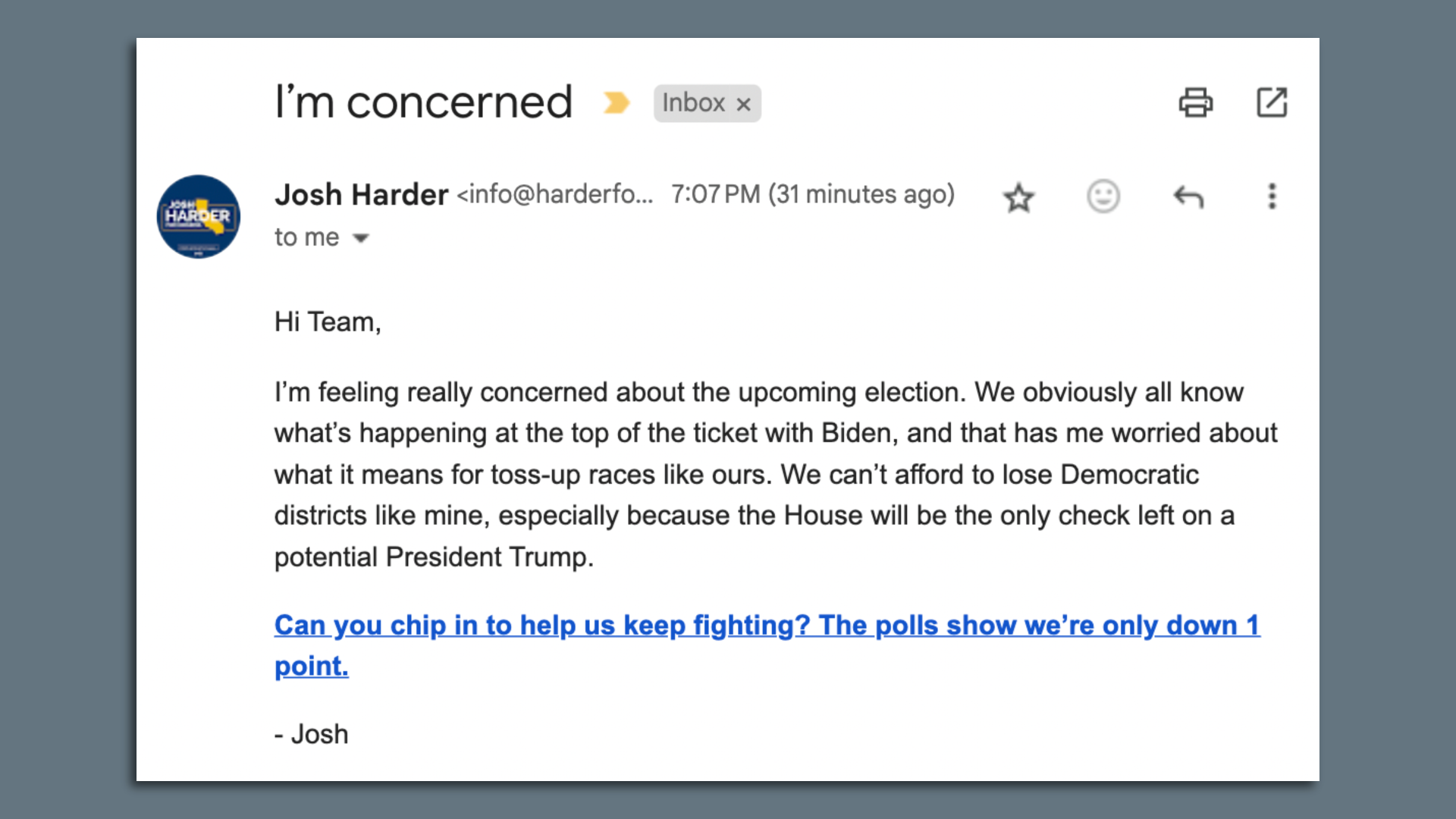 Biden panic becomes a Democratic fundraising pitch