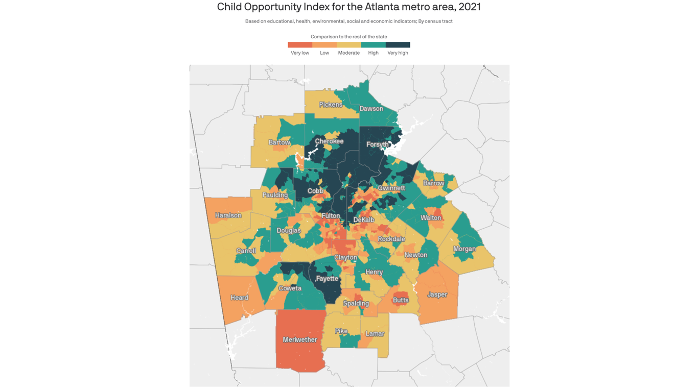 Where Atlanta kids have the most — and least — opportunity - Axios Atlanta