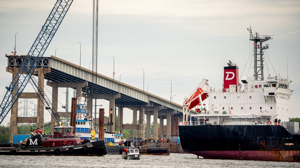 First ship passes through new channel after Baltimore bridge collapse