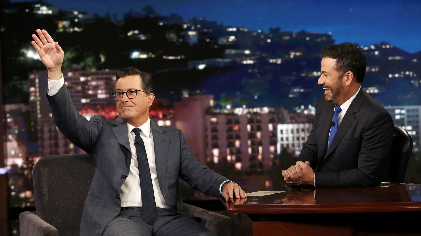 Stephen Colbert, late-night hosts launch podcast to benefit staffers