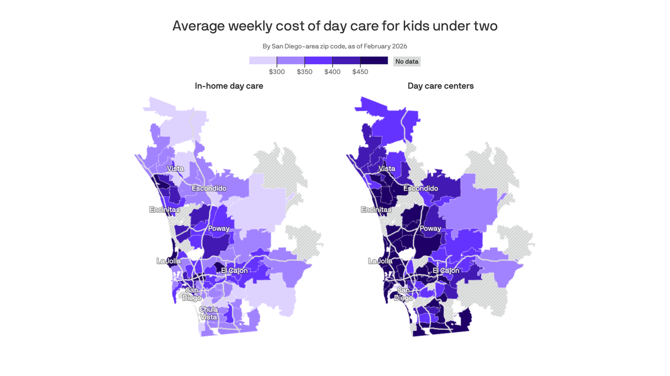 San Diego child care costs mapped: Check 2026 prices by ZIP code ...