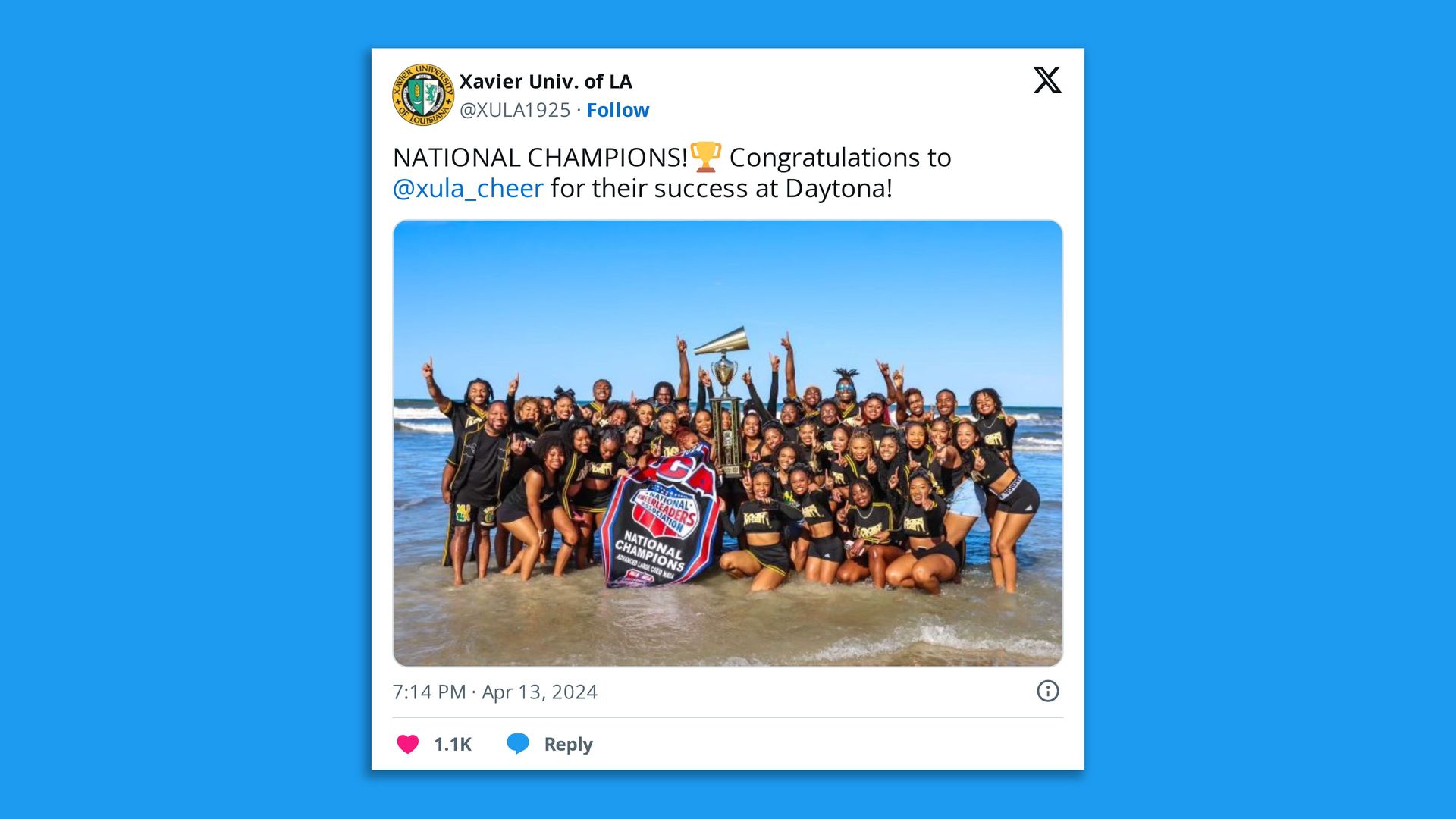 Gabrielle Union offers congrats to Xavier's cheer championship win ...