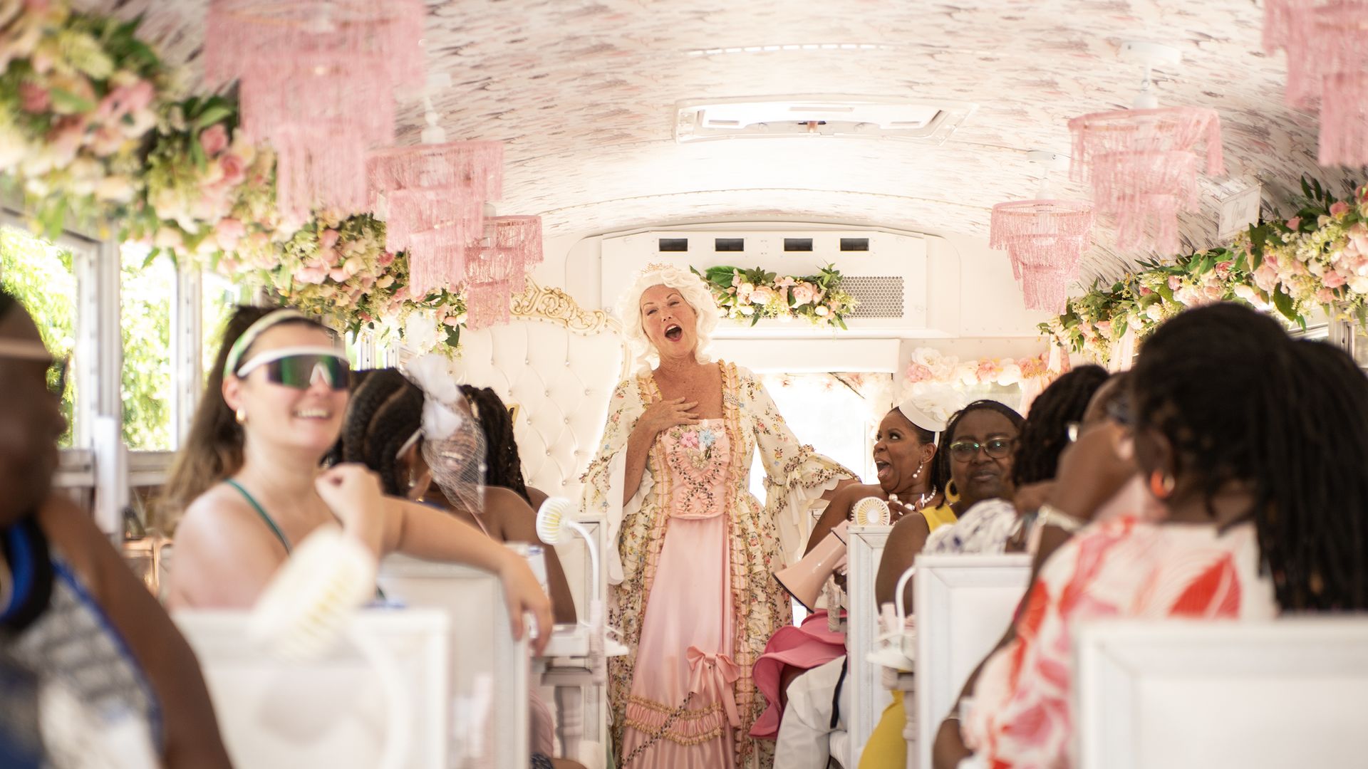 This "Bridgerton" themed bus takes you on a mobile tea party tour of ...