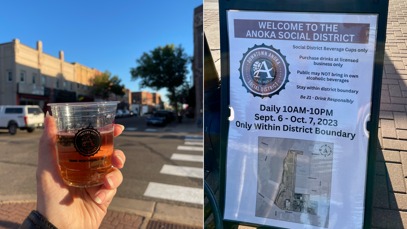 Touring Anoka's social district, where visitors can stroll and drink in ...