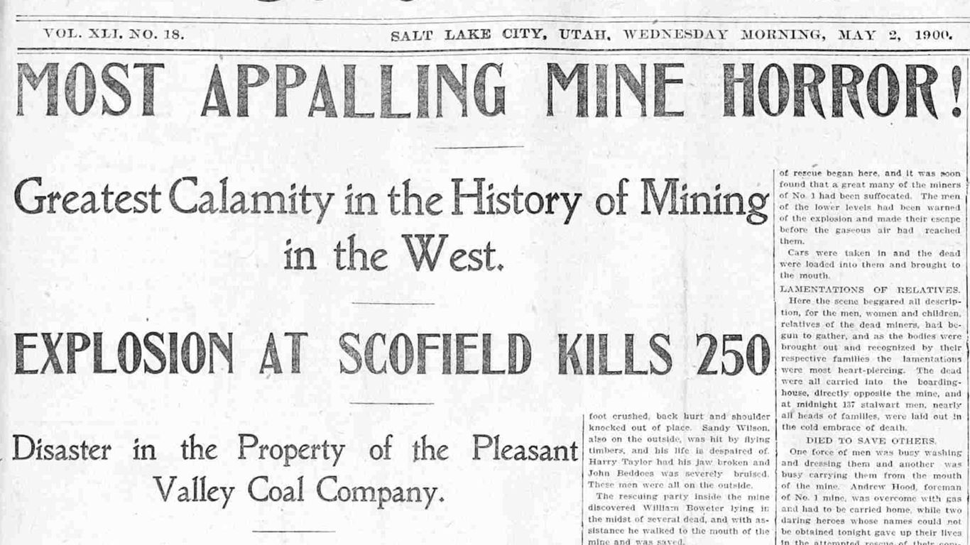 The Scofield Mining Disaster, likely Utah's deadliest single ...