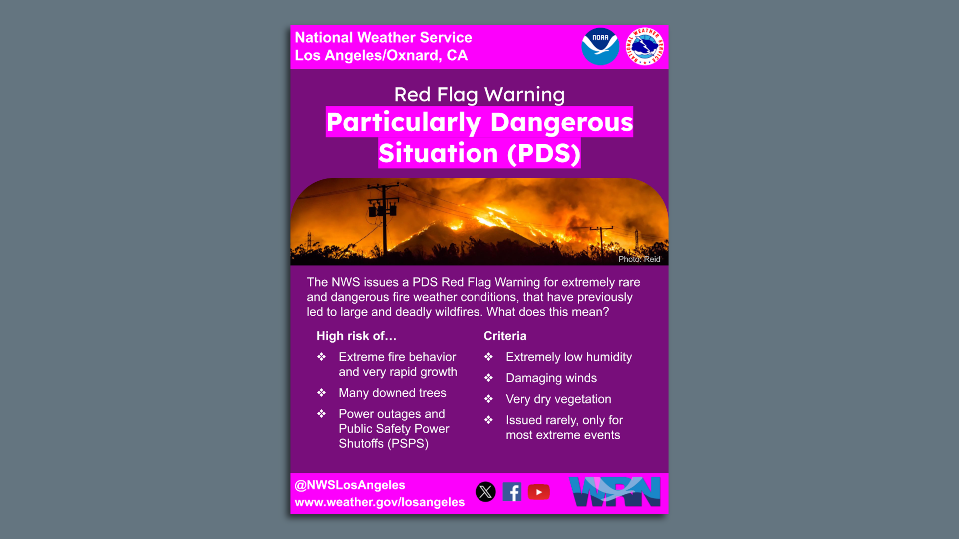 LA fires: Southern California faces rare fire warning as winds increase