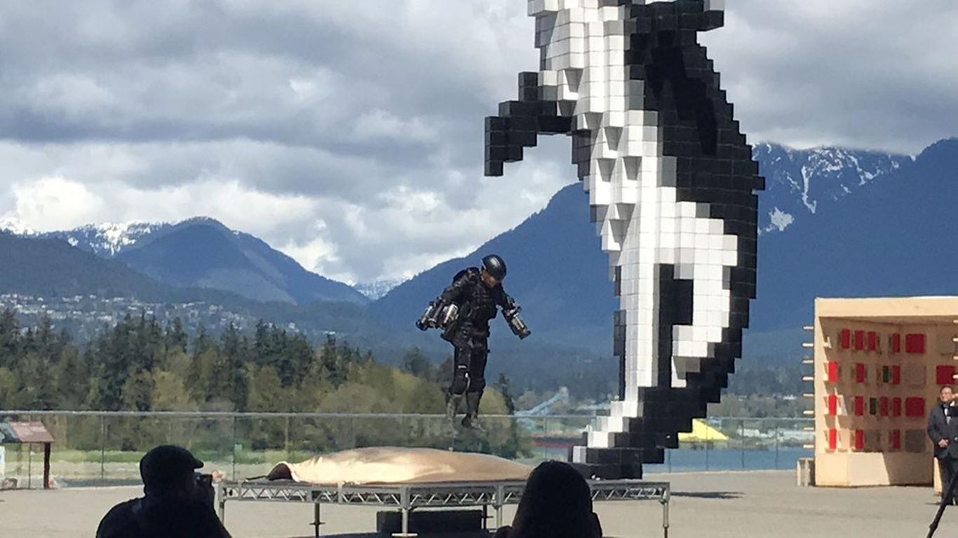 Watch a guy in a jetpack wow the crowd at TED
