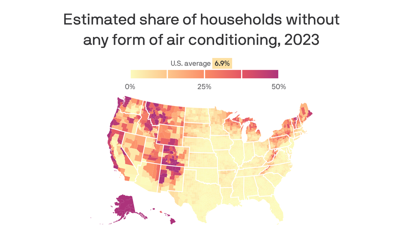 These Oregon counties have the fewest homes with A/C - Axios Portland