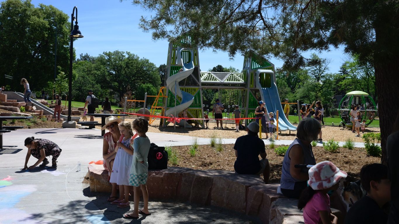 Visit Congress Park's newly renovated children's playground - Axios Denver