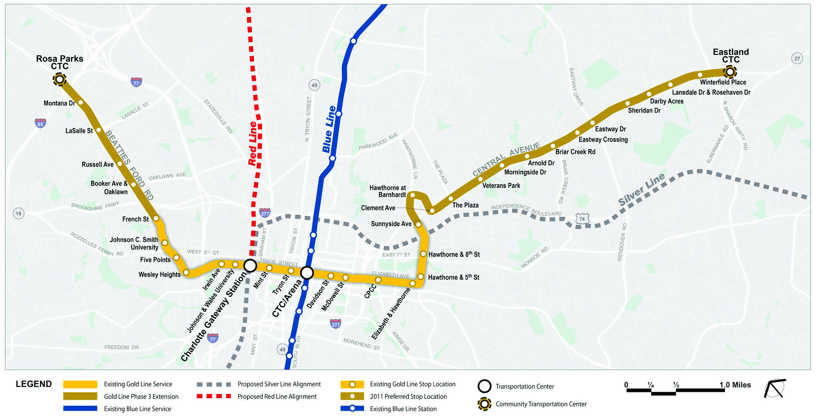 CATS looks to lengthen Gold Line down Central Avenue, Beatties Ford ...