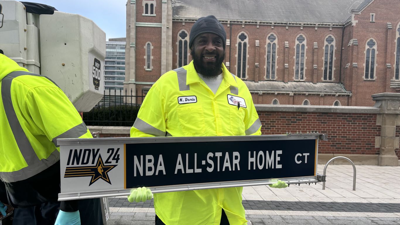 Here's a map of every NBA team street sign in Indianapolis for All-Star ...