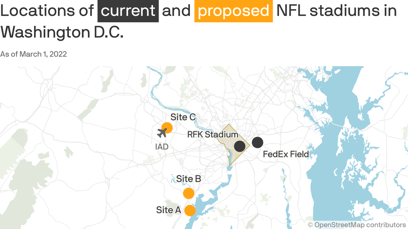 Town Talker: Dan Snyder's quest for a new Commanders stadium - Axios ...