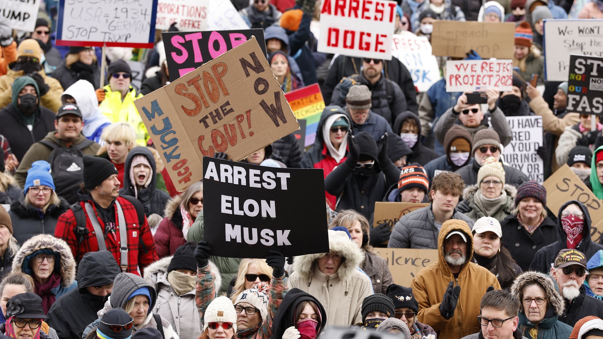 Photos: Thousands in US protest Trump, Musk