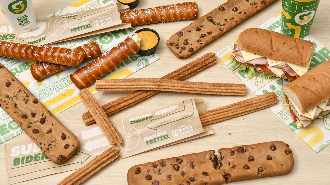 Subway footlong cookie, Cinnabon churro, Auntie Anne's pretzel launch ...