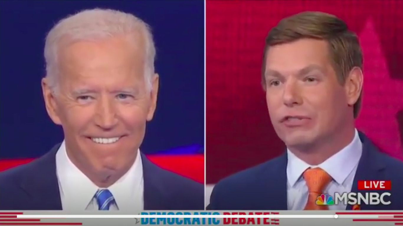 Eric Swalwell quotes 1987 Joe Biden: "It's time to pass the torch"