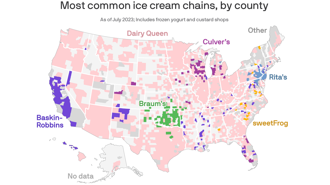 Mapped: The most common ice cream chain in Richmond - Axios Richmond