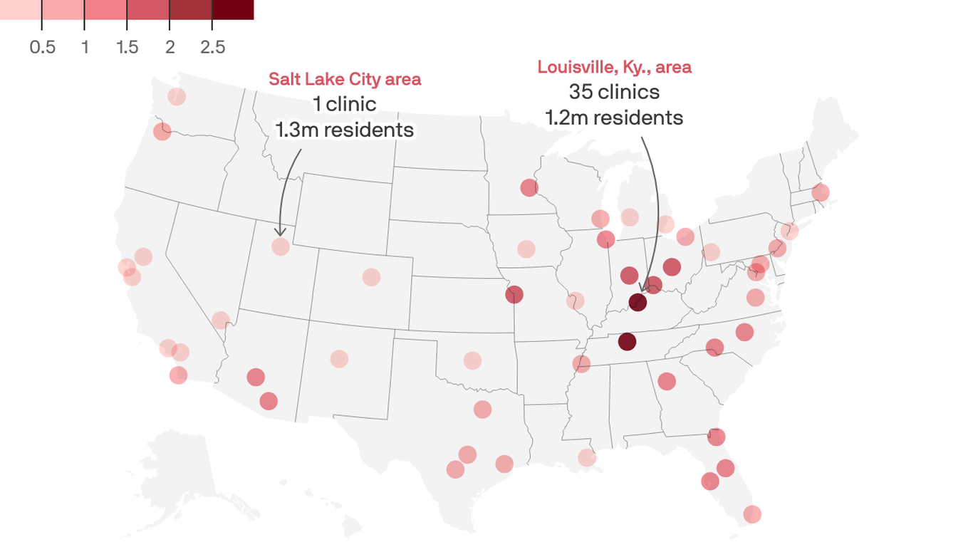 Retail clinic hot spots, mapped