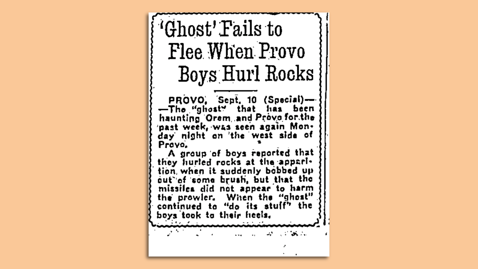 Looking back at 1900s ghost sightings reported in Utah newspapers ...