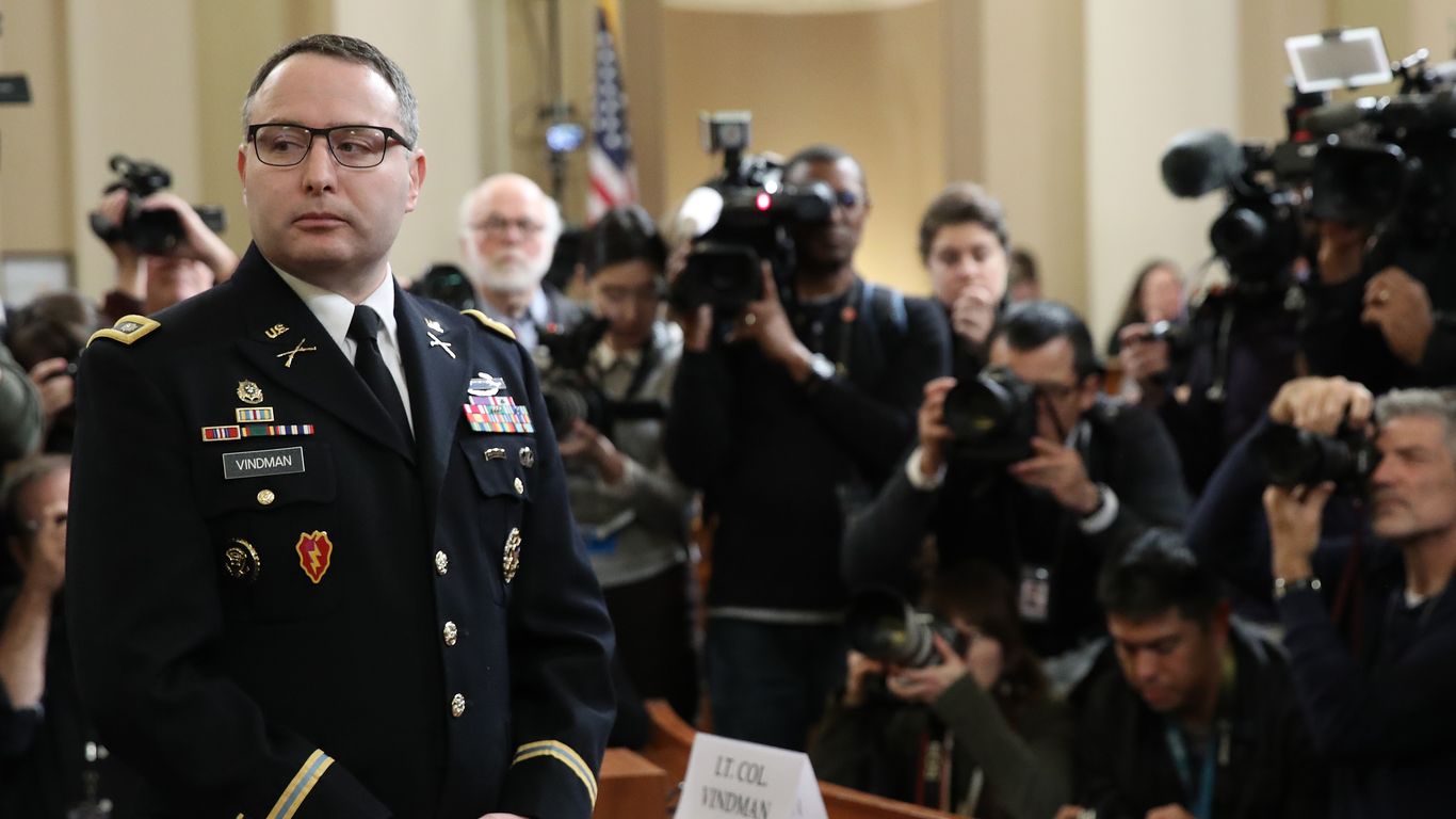 White House's official Twitter account attacks Vindman as he testifies