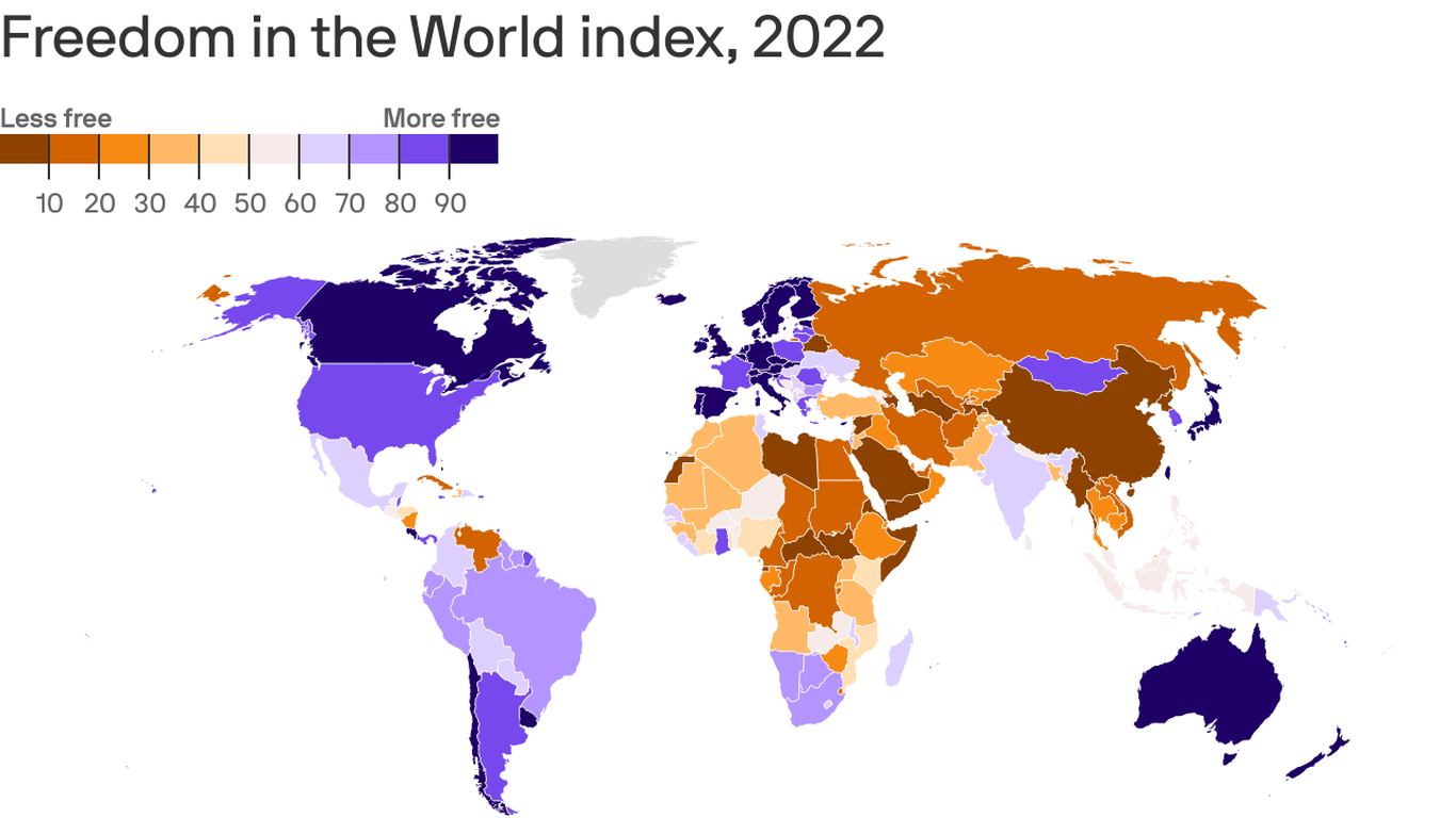 Global democracy declines for 16th year, annual index finds