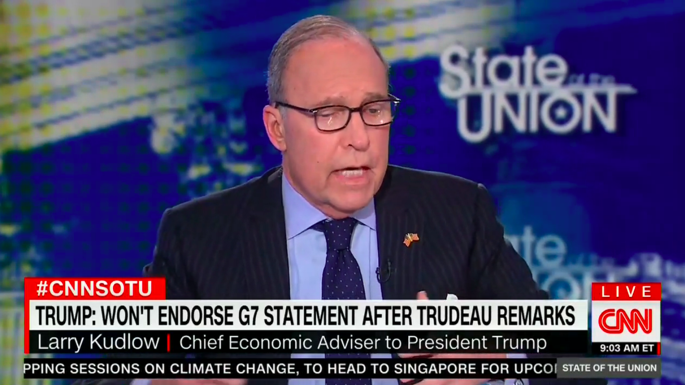 Larry Kudlow says Justin Trudeau "stabbed us in the back" with post-G7 ...