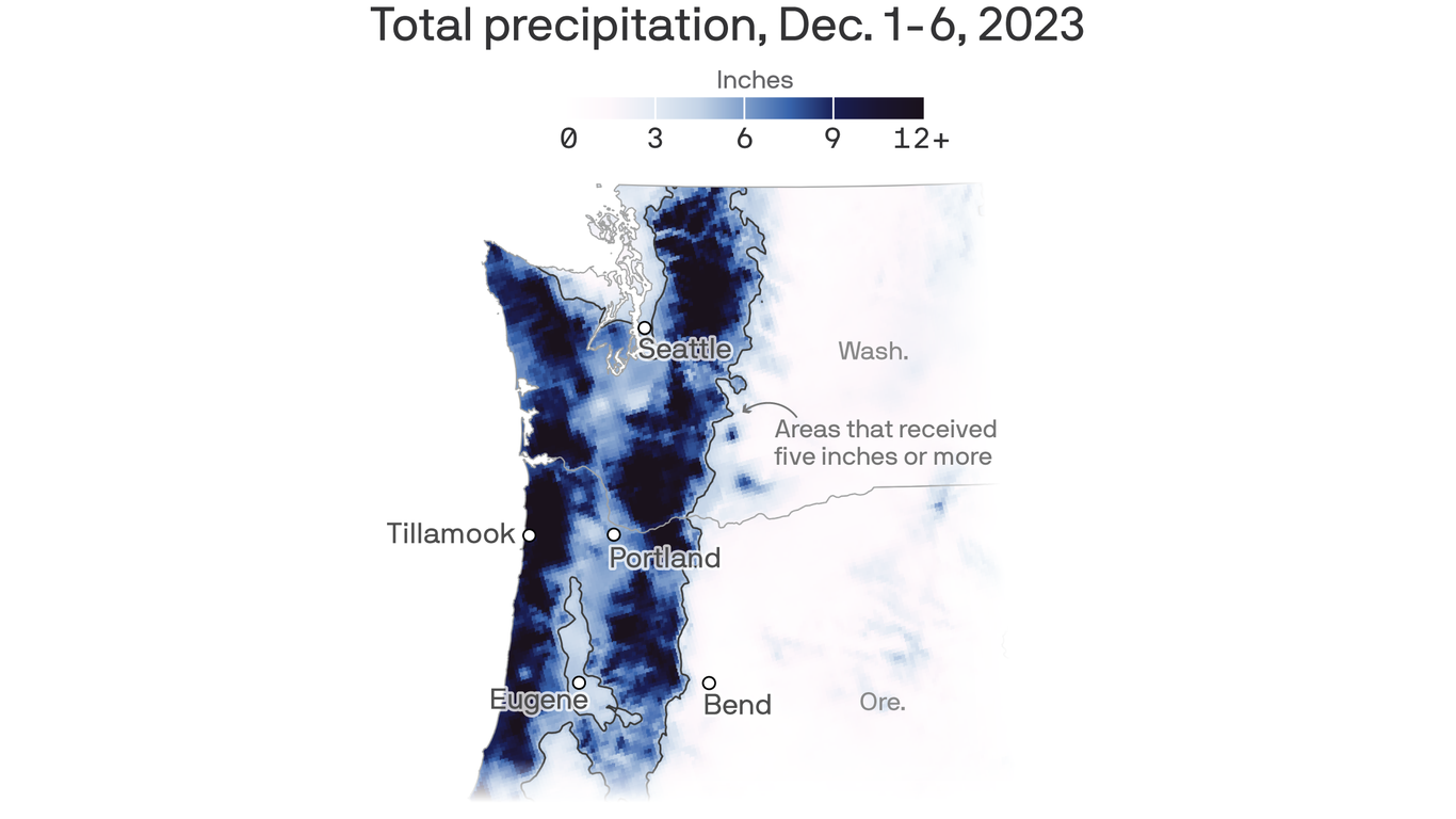 Oregon's heavy rain, flooding to continue for days - Axios Portland