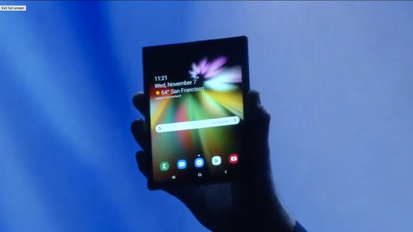 Samsung shows prototype of an unfolding smartphone