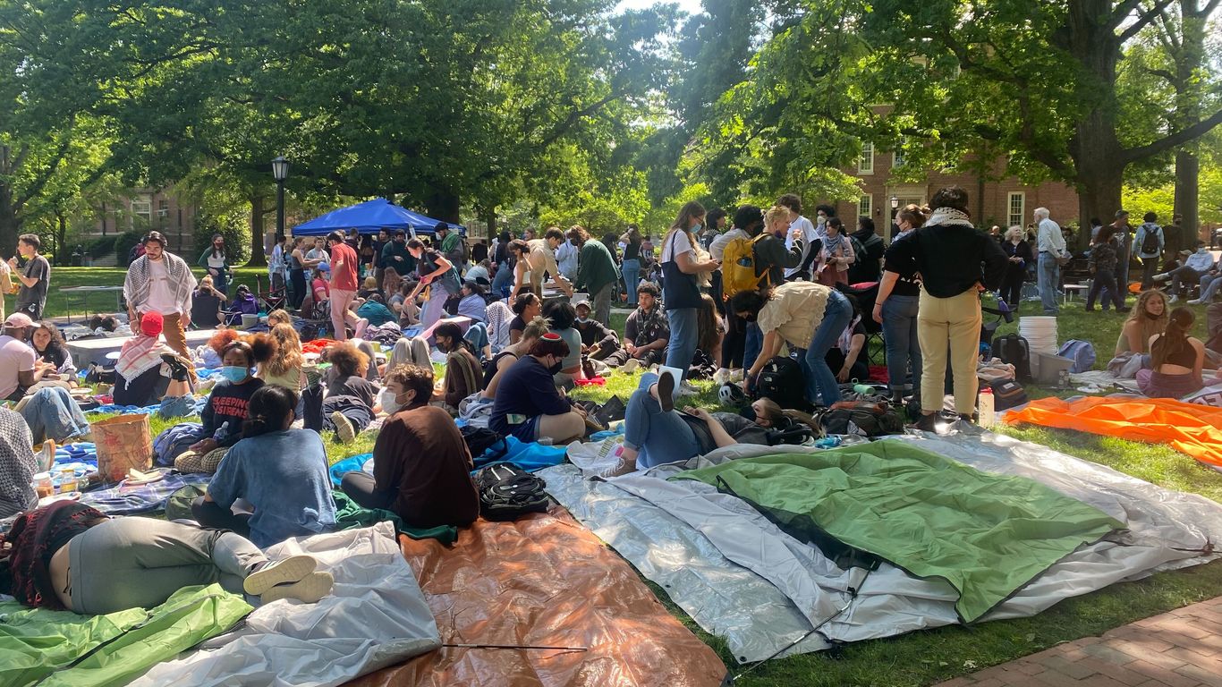 Protesters camp out on UNC's campus - Axios Raleigh