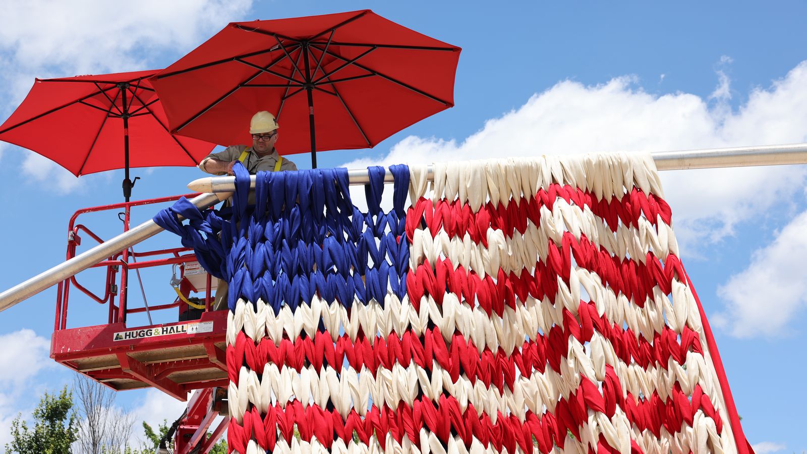 The Momentary hosts supersized flag performance for the Fourth - Axios ...