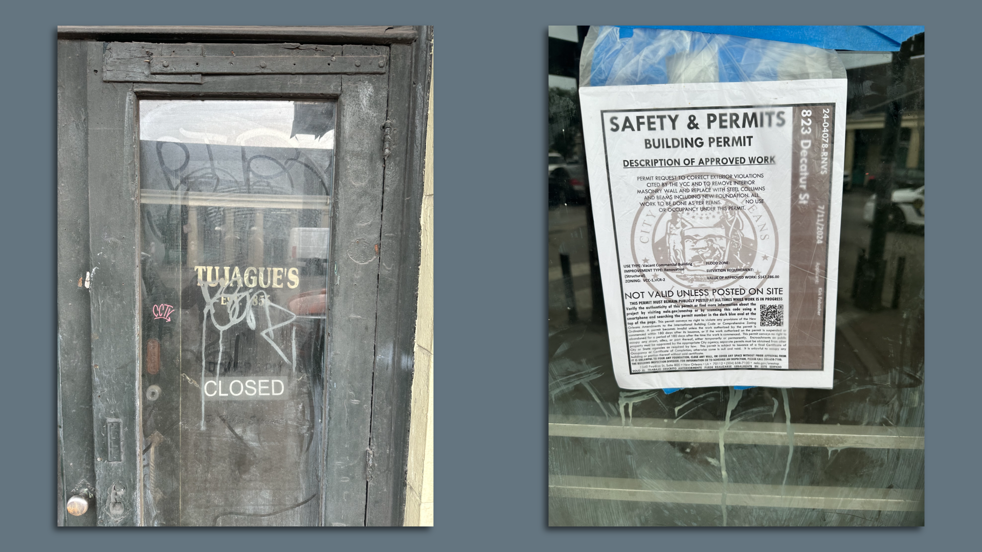 Tujague's bar from former location was placed in storage, not the trash ...