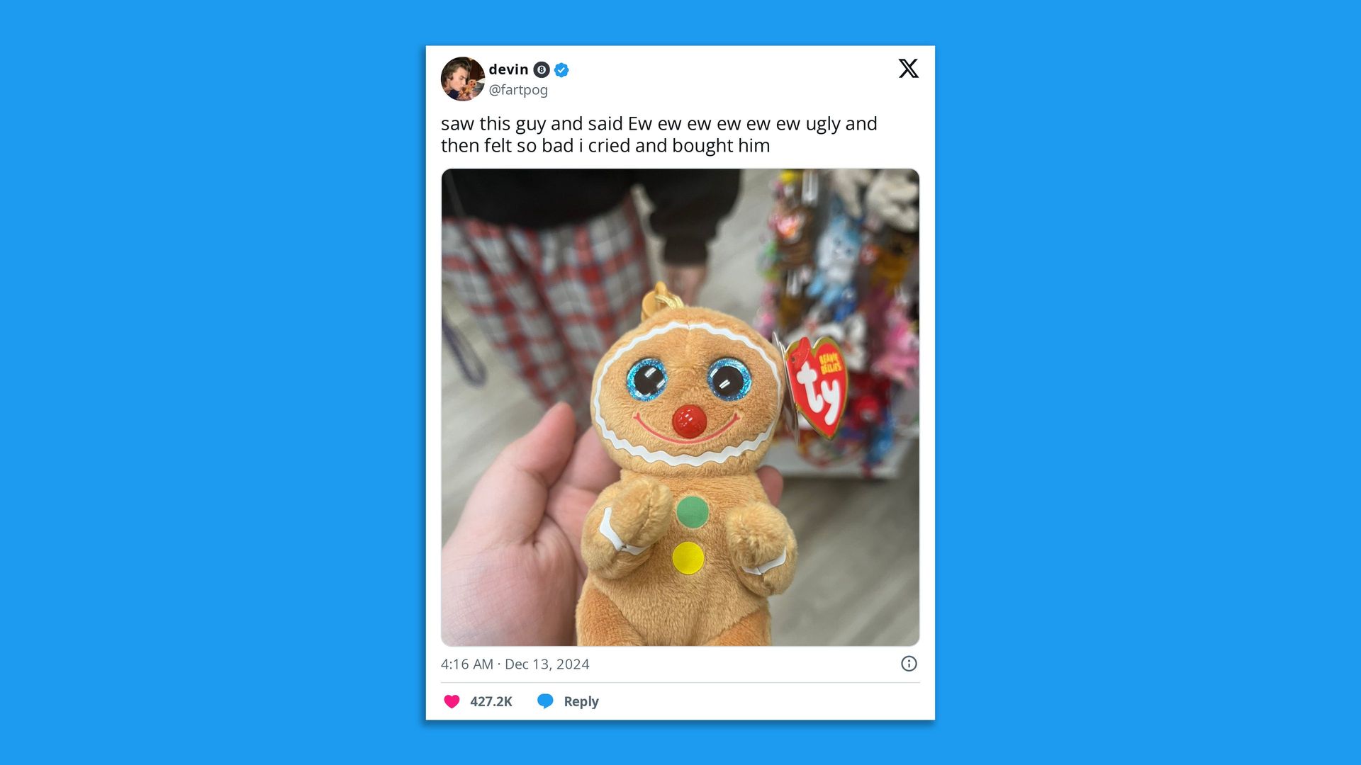 1 viral gingerbread plushie to go
