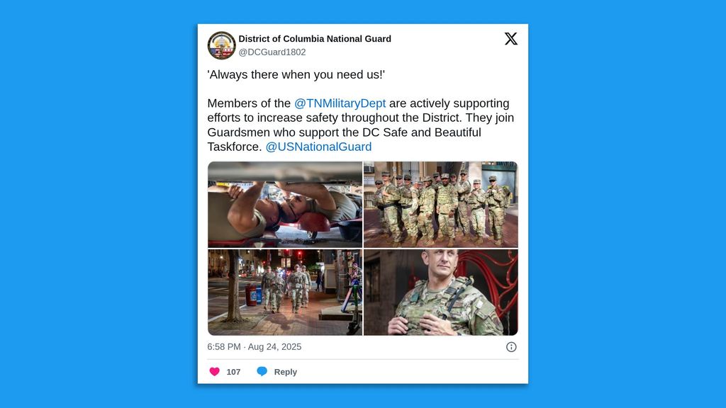 National Guard in DC carry weapons on patrol: Photos
