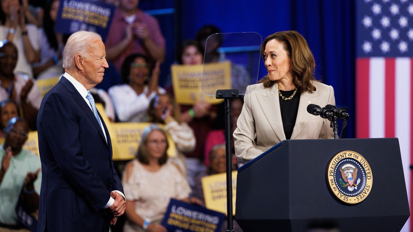 "Beat the hell out of them," Biden says in first joint event with Harris