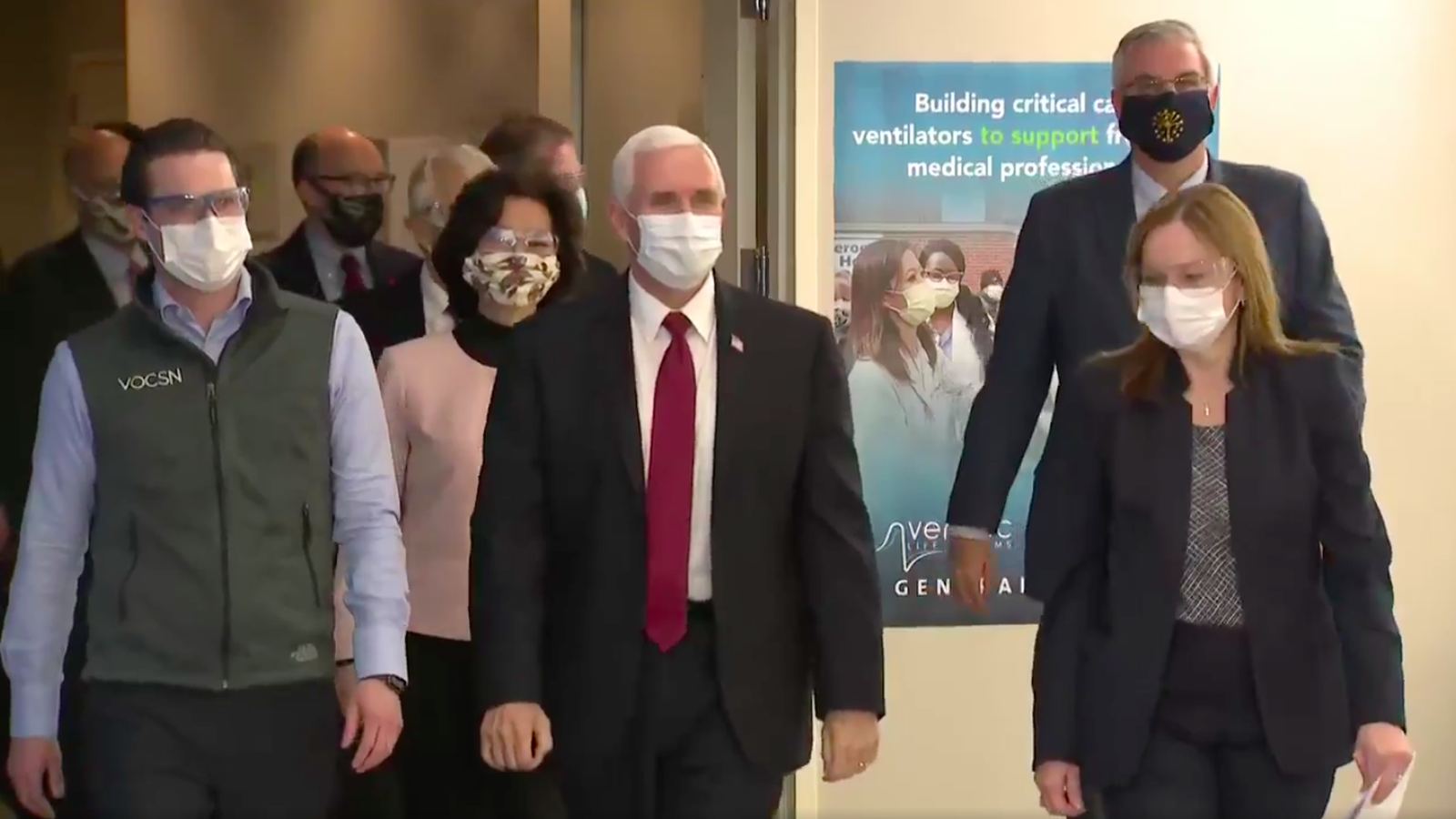 Pence wears face mask during GM visit after Mayo Clinic backlash
