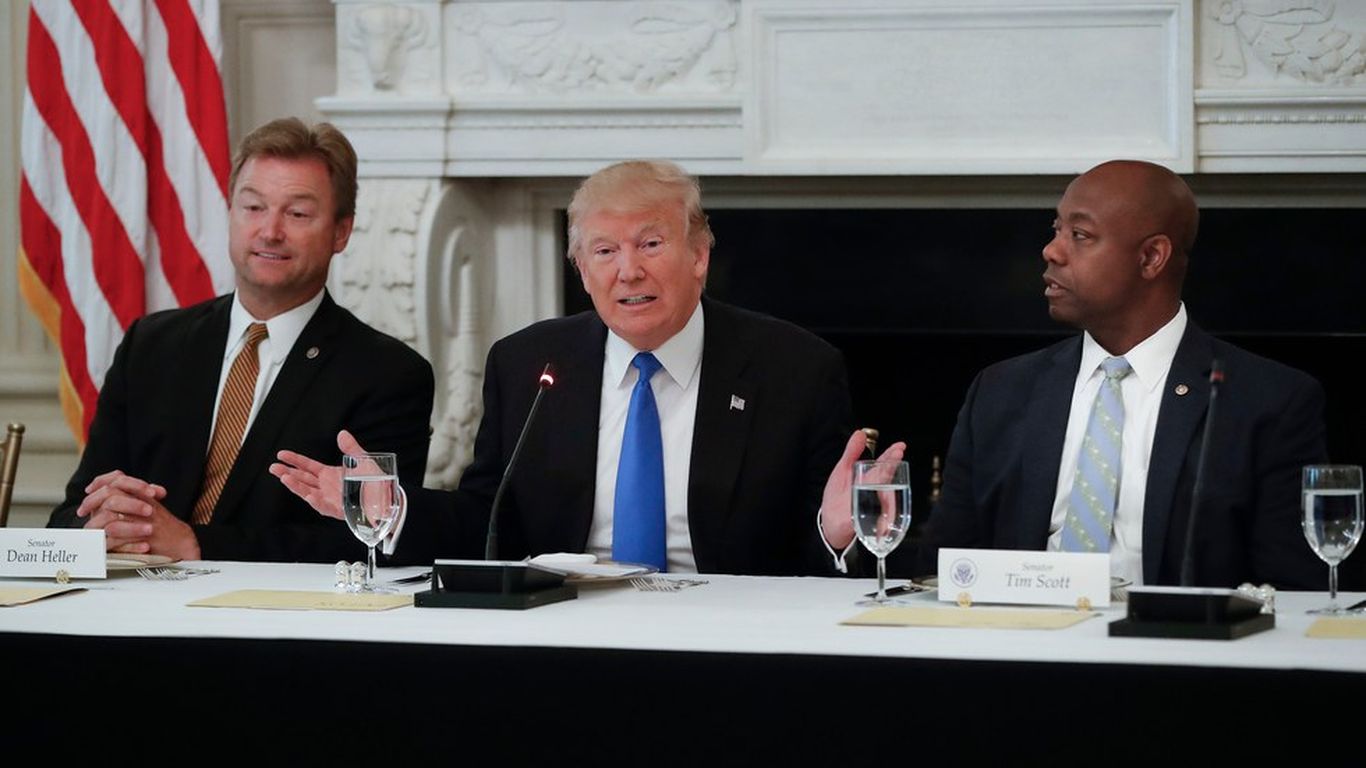 Trump pushed 'on many sides' comment with Tim Scott