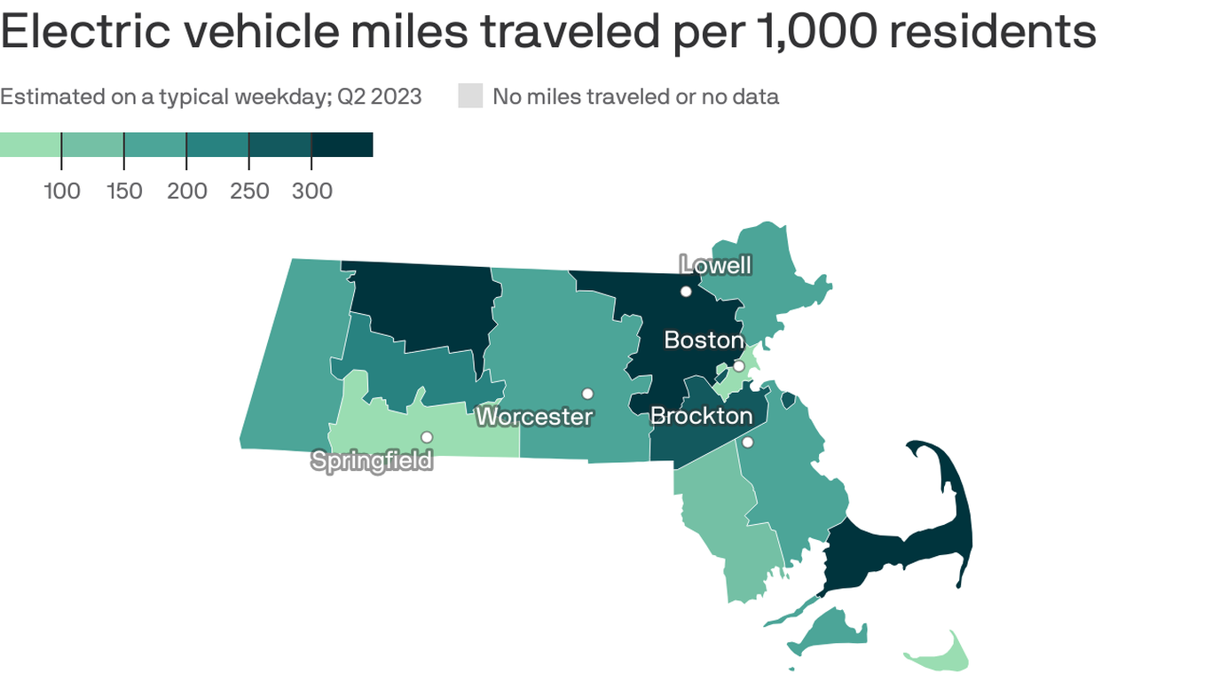 Middlesex tops Massachusetts counties in electric vehicle use - Axios ...