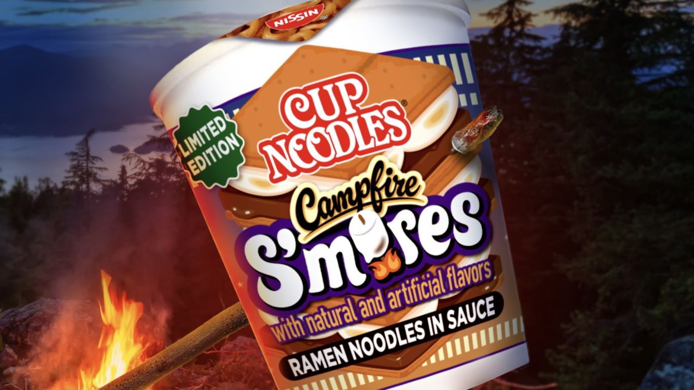 Cup Noodles S'mores dessert ramen for sale at Walmart for limited time