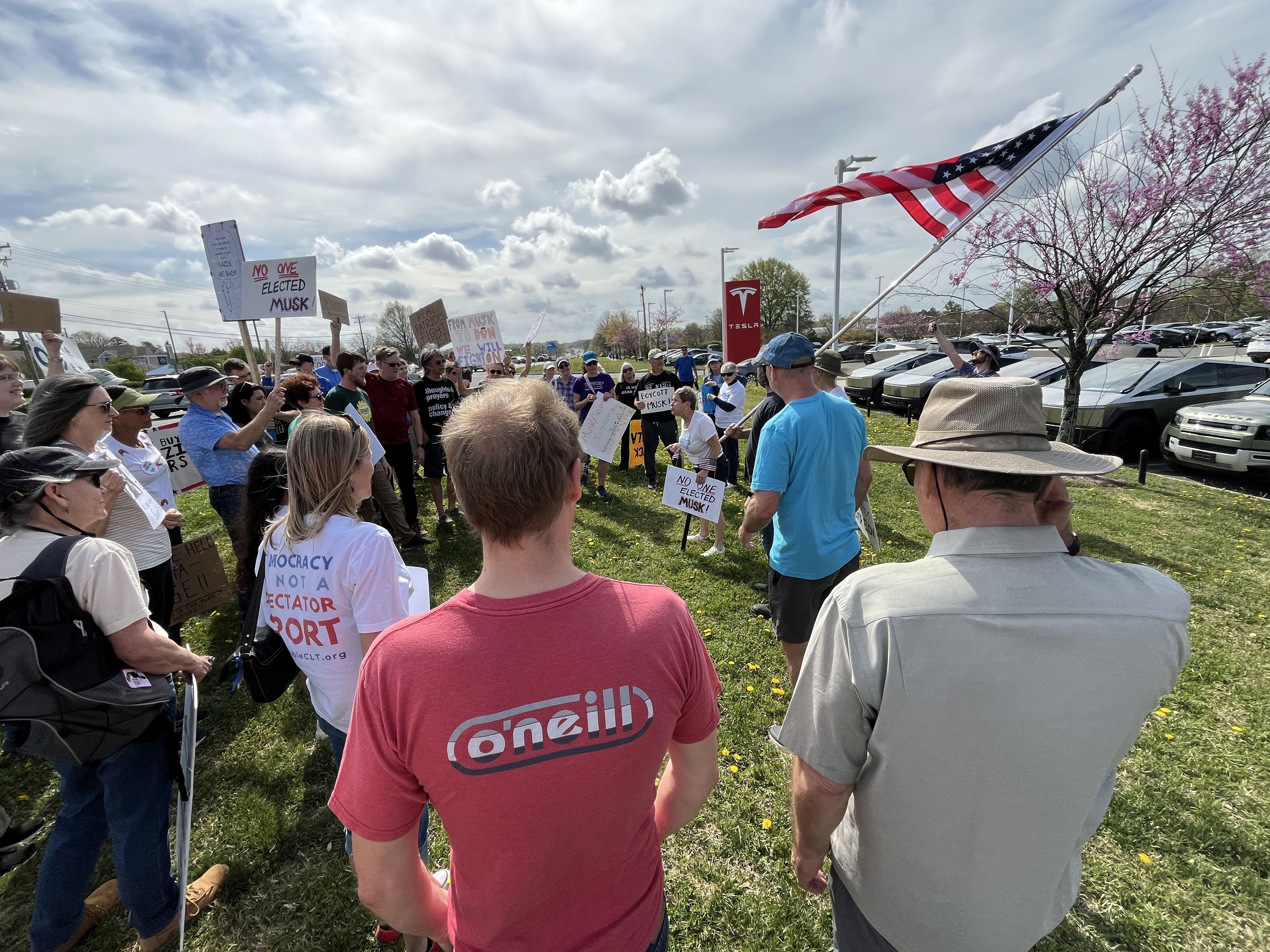 Tesla protests continue across the country, including Charlotte - Axios ...